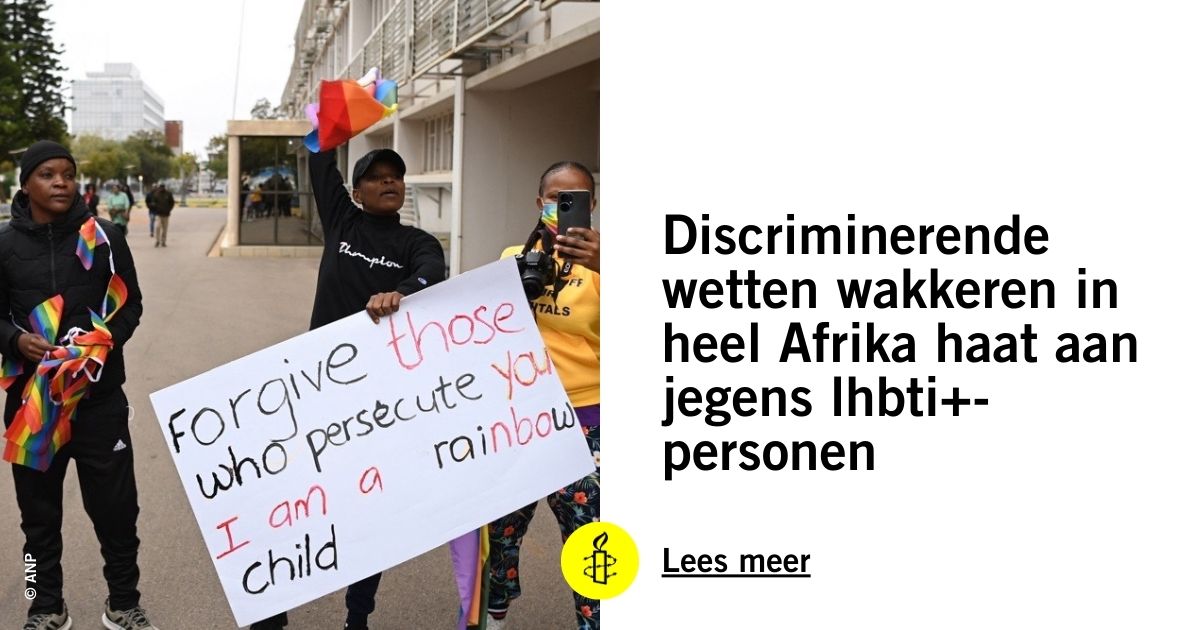 Discriminerende wetten Afrika wakkeren haat aan jegens lhbti+-ers